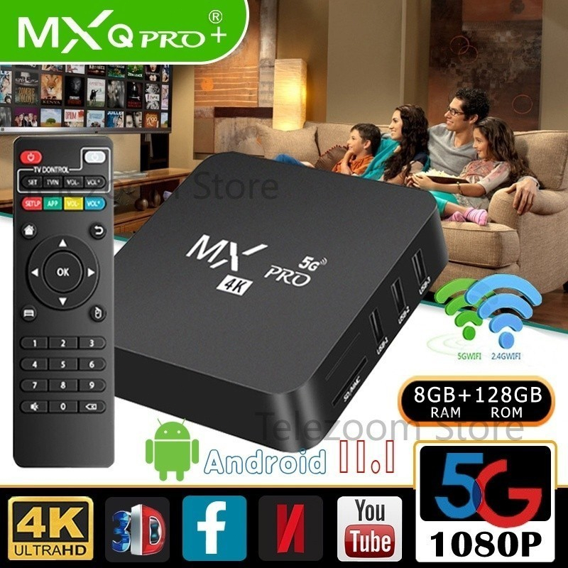 Jual Android TV Box Mxq Pro 4K HD Smart Set Top Box Digital TV Box Android 11.0os 16G+256G 5G ...