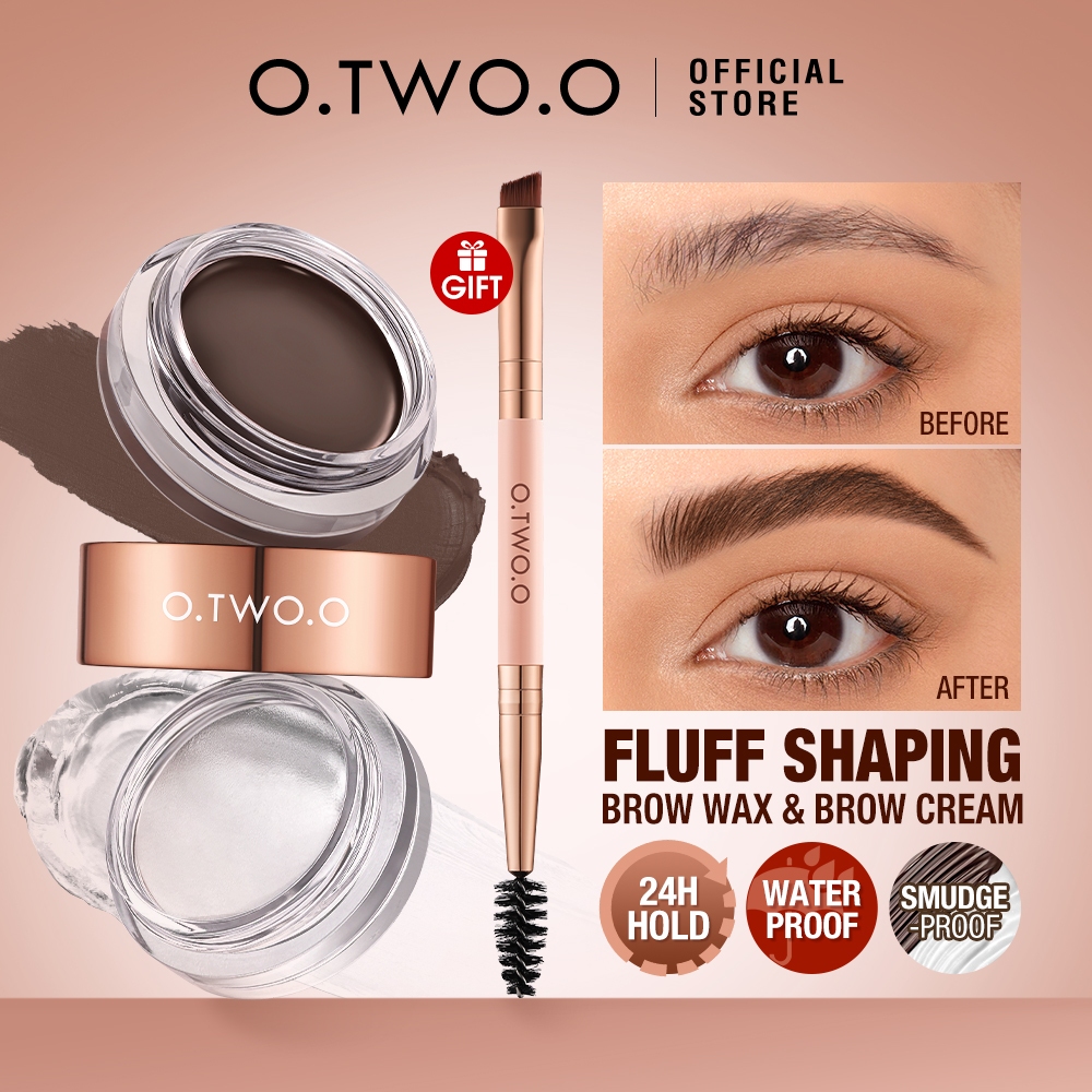 Jual O.TWO.O 2 In 1 EyeBrow Wax & Eyebrow Cream 24H Long-lasting And ...