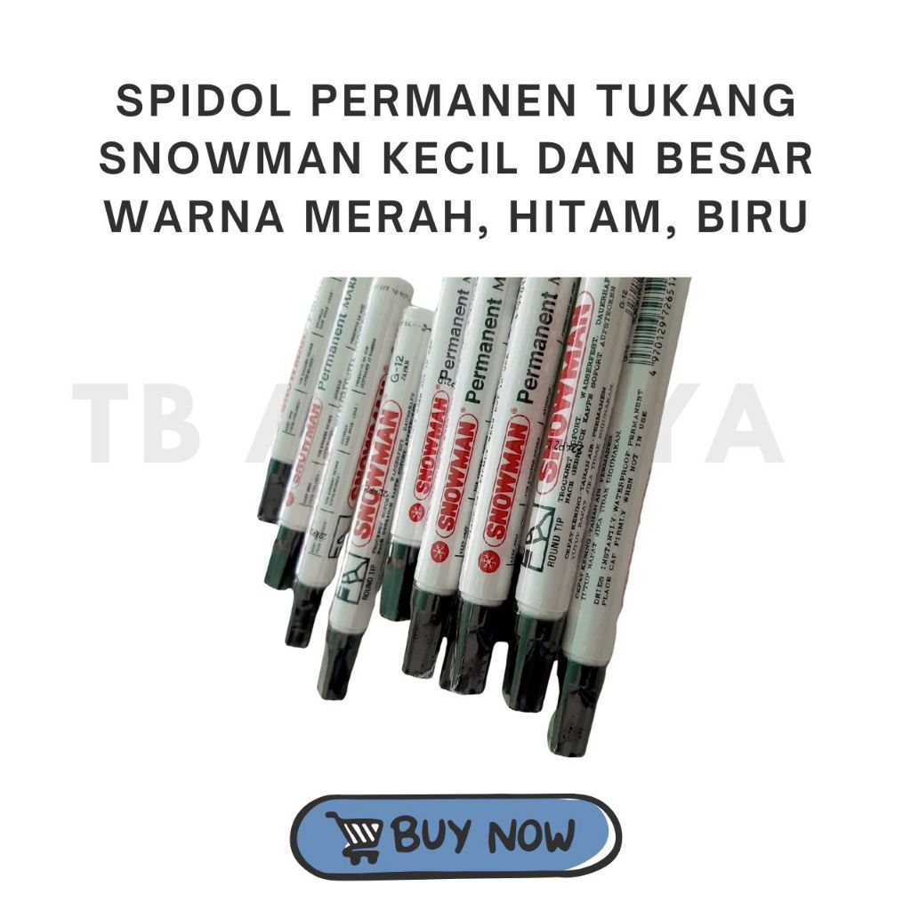 Jual Spidol Permanen Tukang Snowman Kecil DAN Besar Warna Merah, Hitam ...