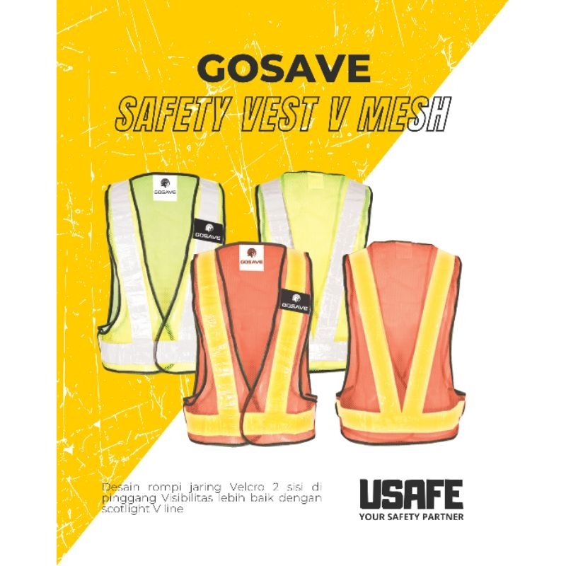 Jual Rompi Proyek Jaring V Hijau / Orange GOSAVE | Shopee Indonesia