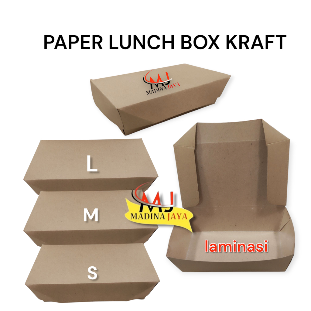 Jual Paper Lunch Box Coklat kraft Kotak Makan Kertas Laminasi Tebal ...