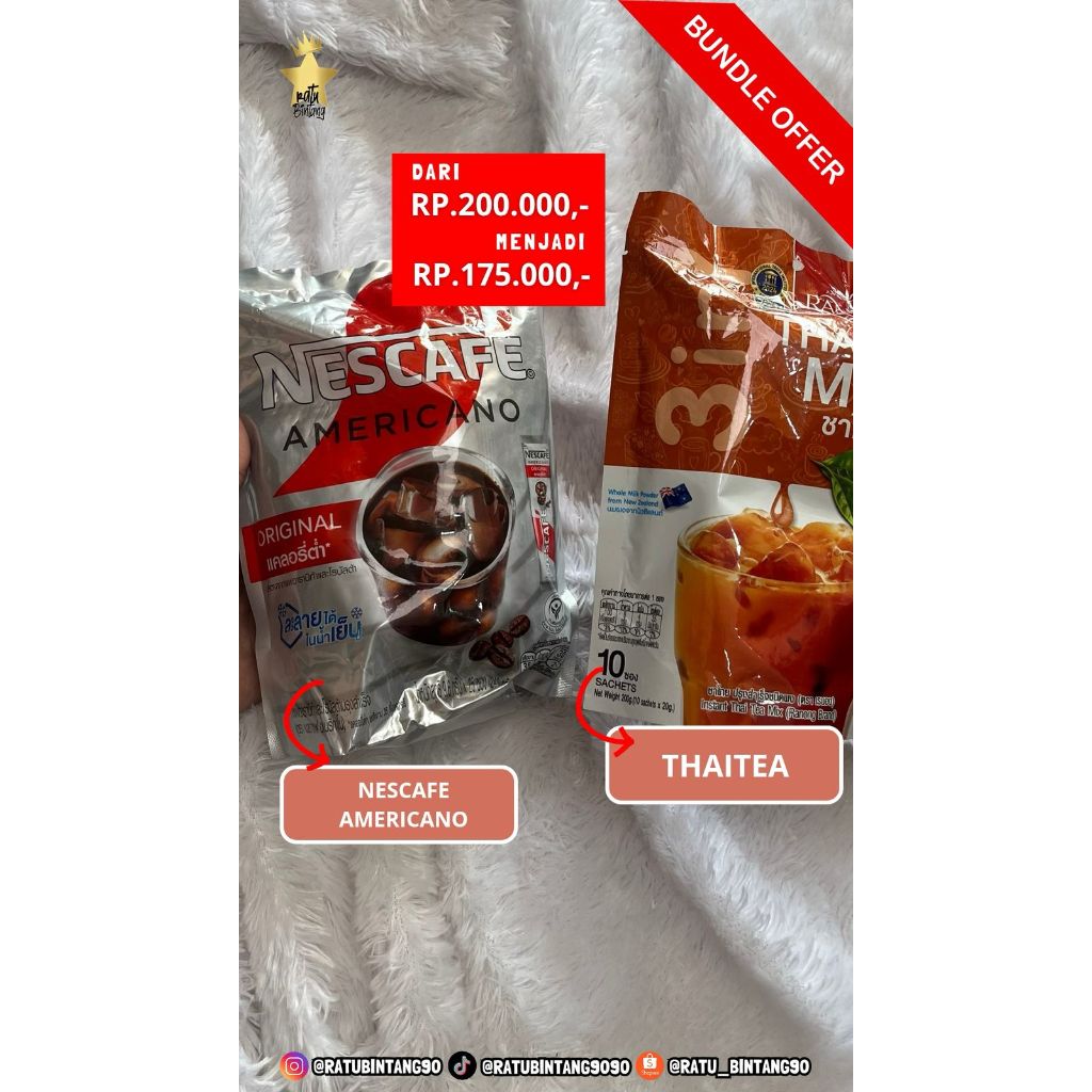 Jual Paket Bundling (Nescafe Americano & Thai Tea Thailand) | Shopee Indonesia