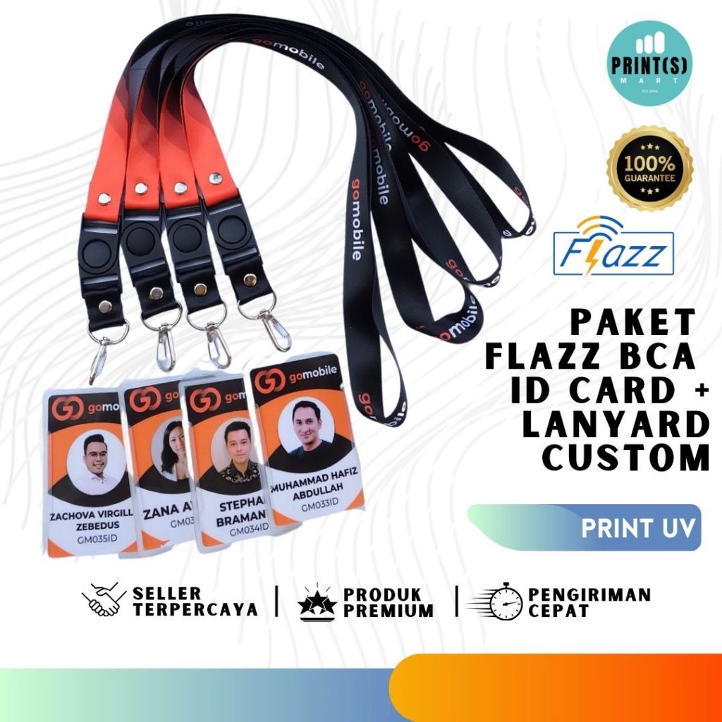 Jual Paket Flazz BCA ID Card Member Card plus Lanyard Custom Print ...