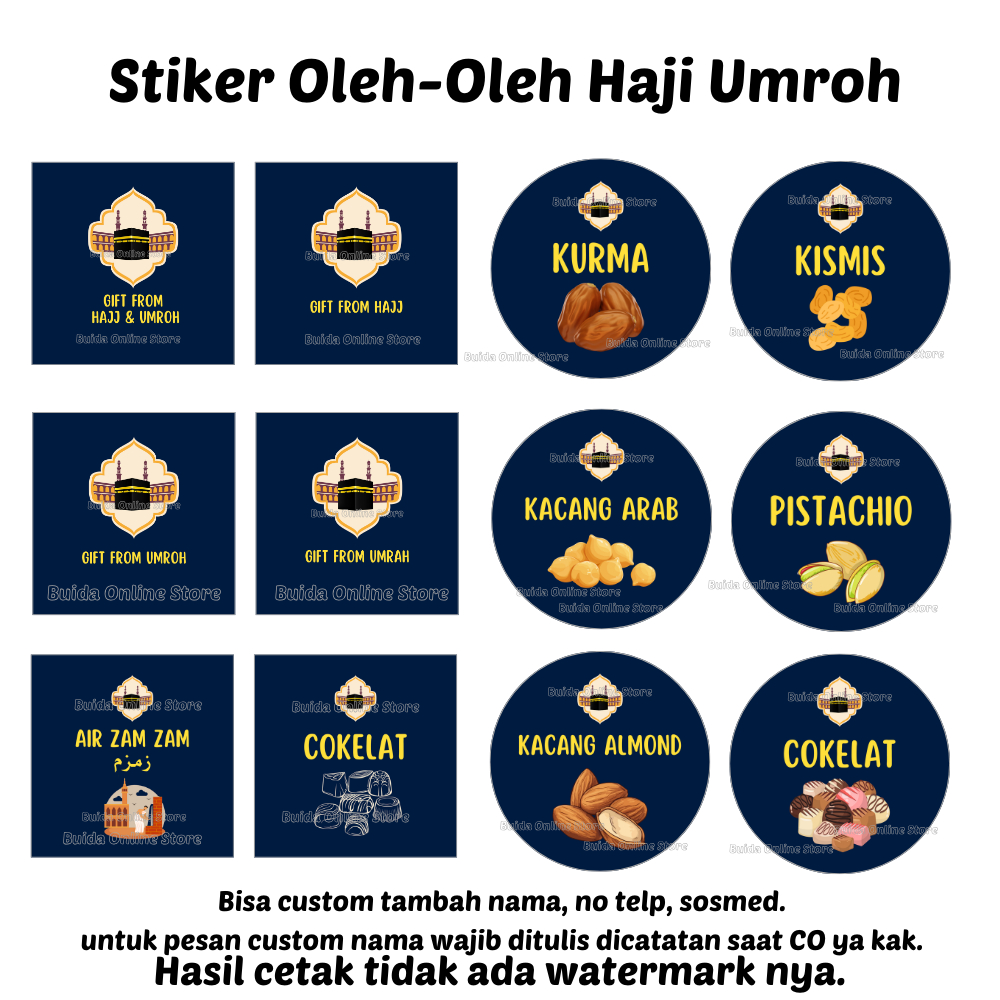Jual Stiker Sticker Gift From Hajj Umroh Label Kemasan oleh-oleh Haji ...