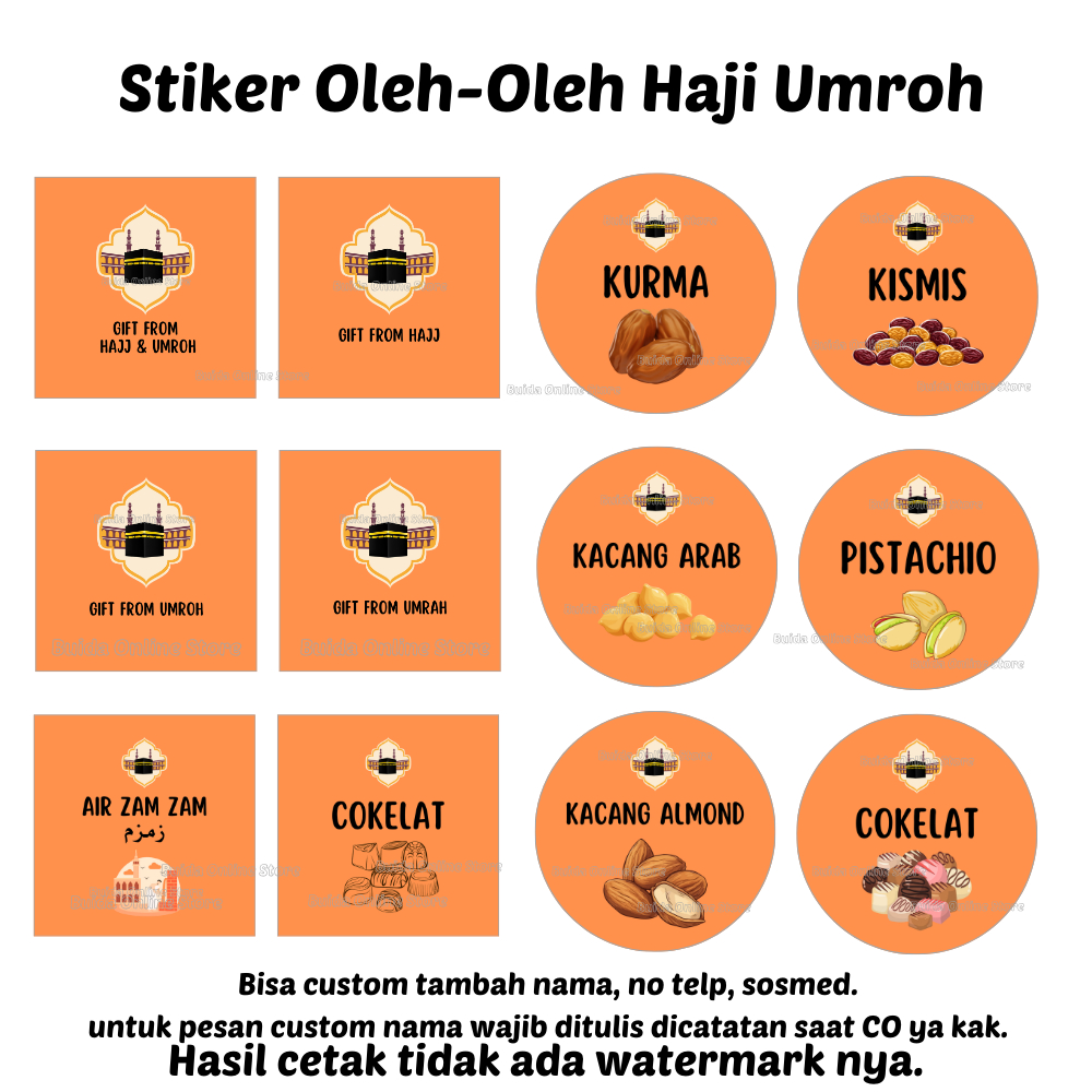 Jual Stiker Sticker Gift From Hajj Umroh Label Kemasan oleh-oleh Haji ...