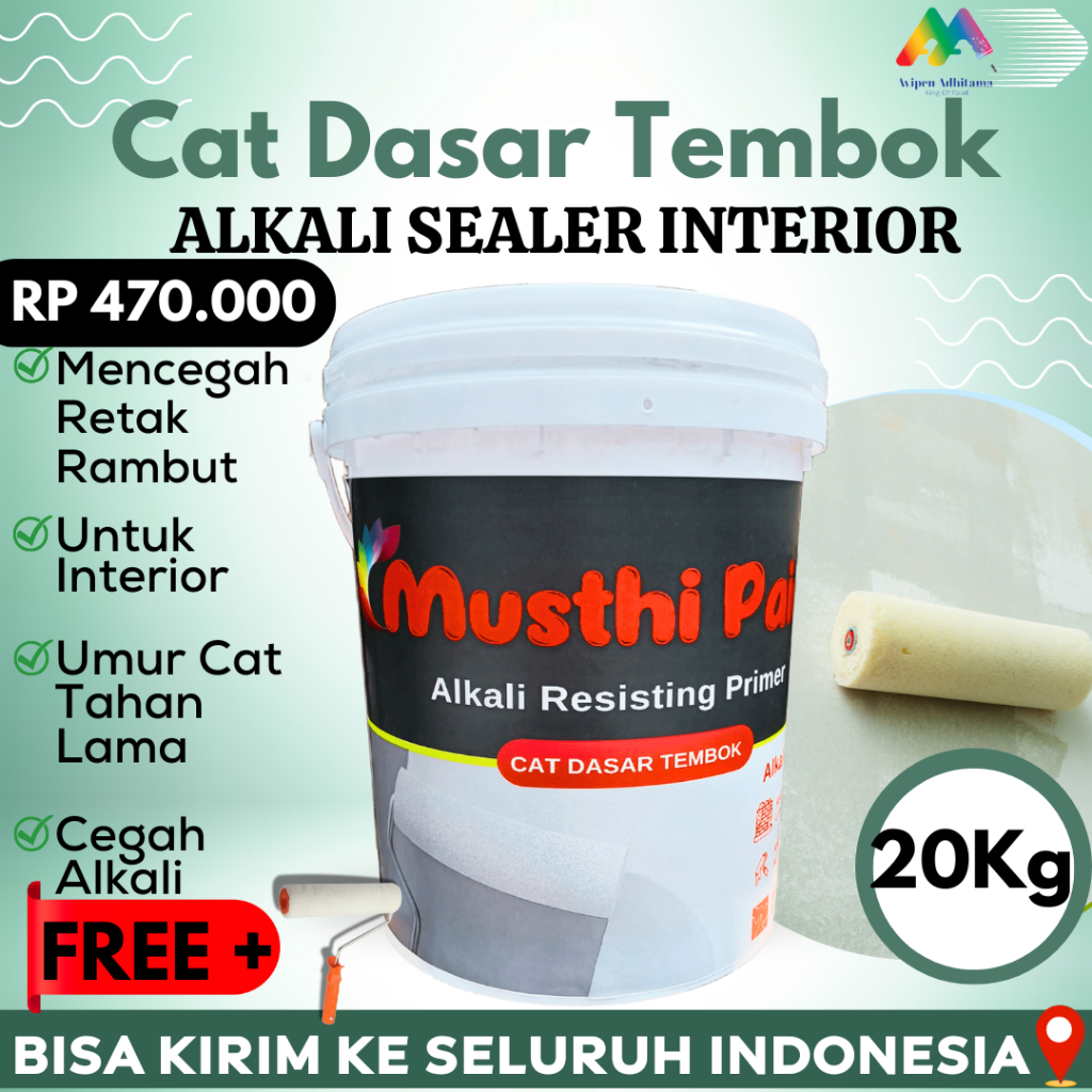 Jual Cat Dasar Tembok Alkali Sealer Interior Musthi Paint 20 Kg Cat ...