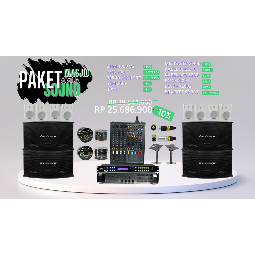 Jual Paket Sound System Masjid Besar | Full System Betavo Audio ...