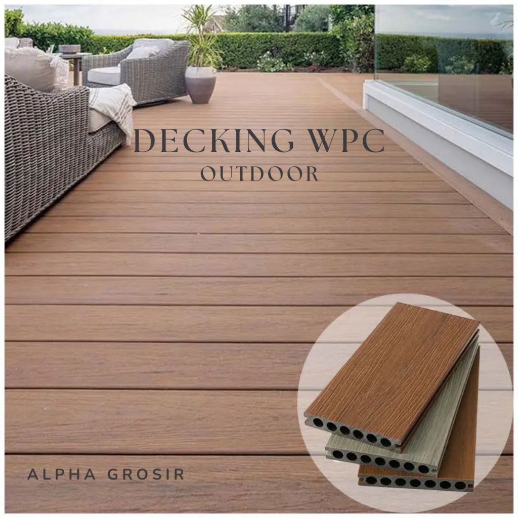 Jual Alpha Decking WPC Outdoor | Lantai Kolam Renang | Decking Flooring Motif Kayu Outdoor Bulat ...
