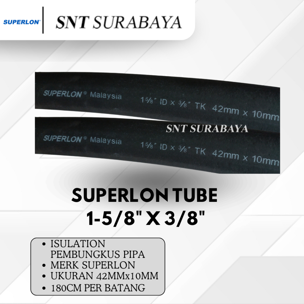 Jual SUPERLON TUBE 1-5/8" X 3/8" ISULATION PEMBUNGKUS PIPA | Shopee ...