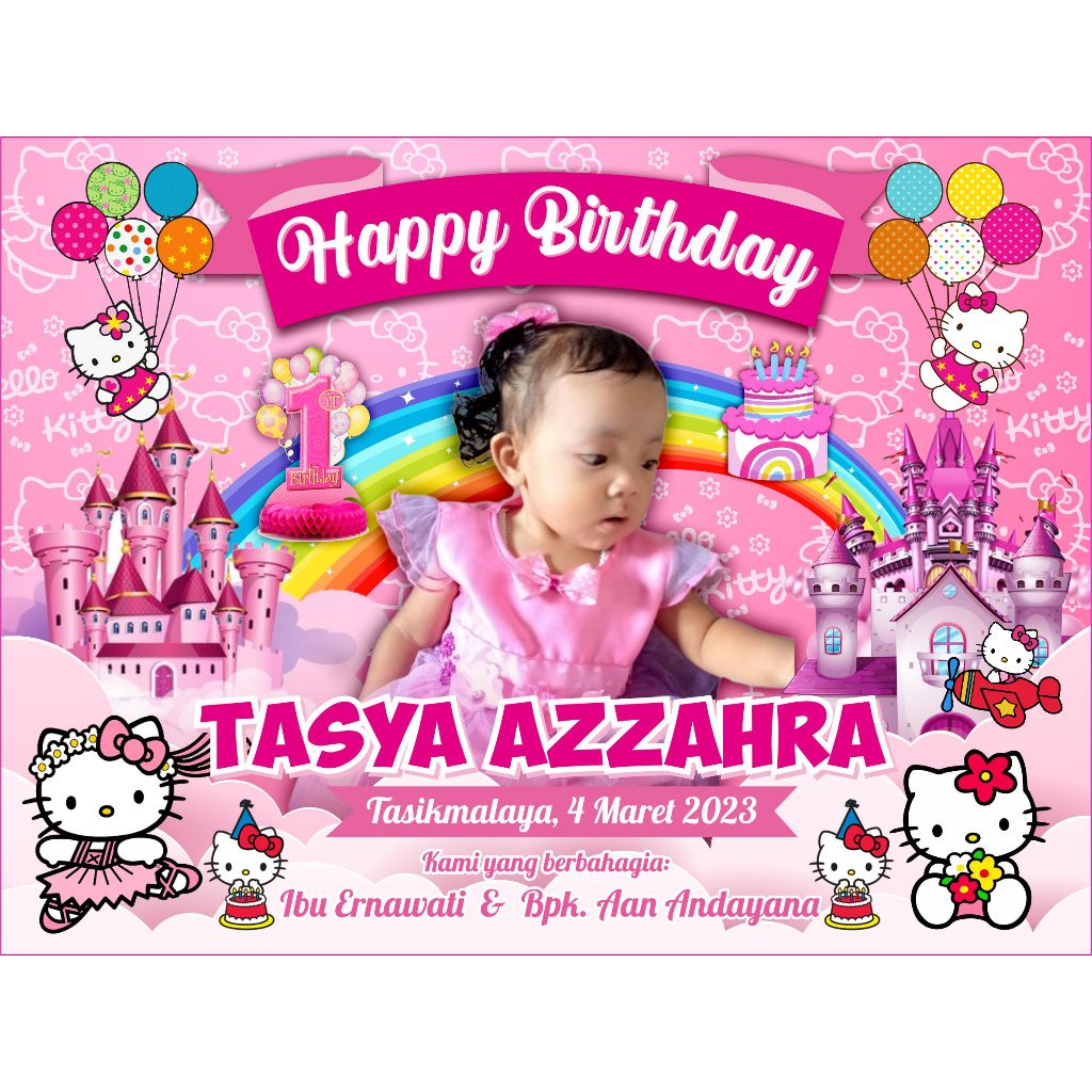 Jual Banner Ulang Tahun / Backdrop Ultah / Spanduk Ulang Tahun Custom ...
