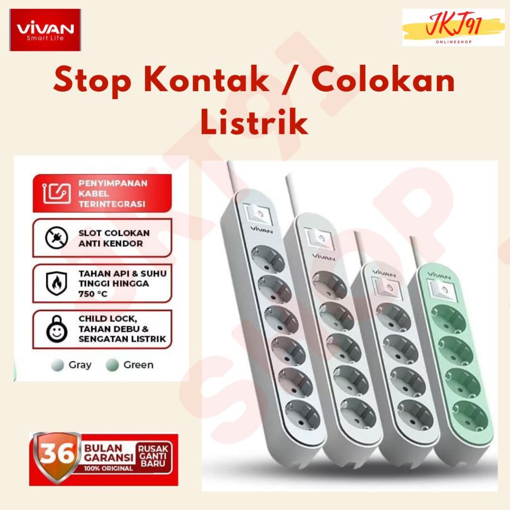 Jual Stop Kontak-Colokan Listrik-Colokan-Colokan Listrik 4 Lubang VIVAN ...