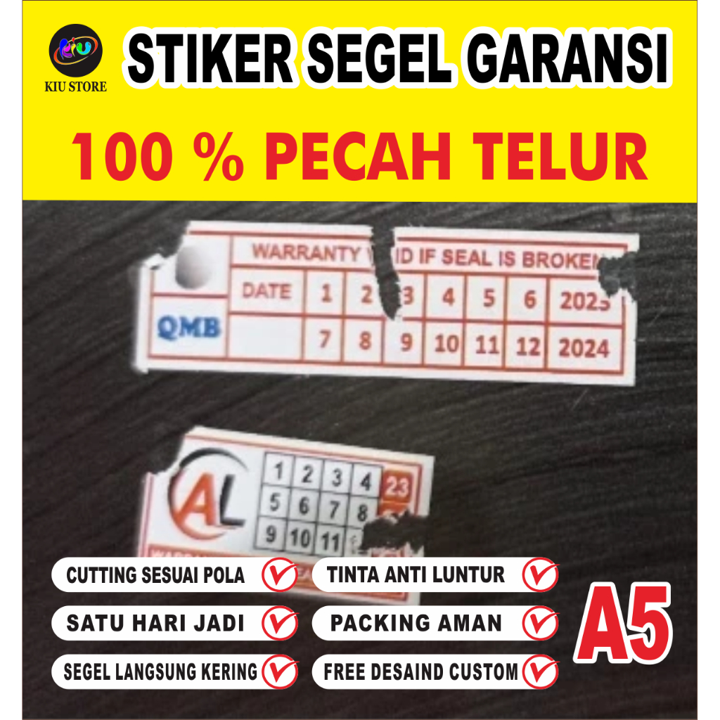 Jual Stiker Segel Garansi 100% semua ukuran kertas pecah telor A5 ...
