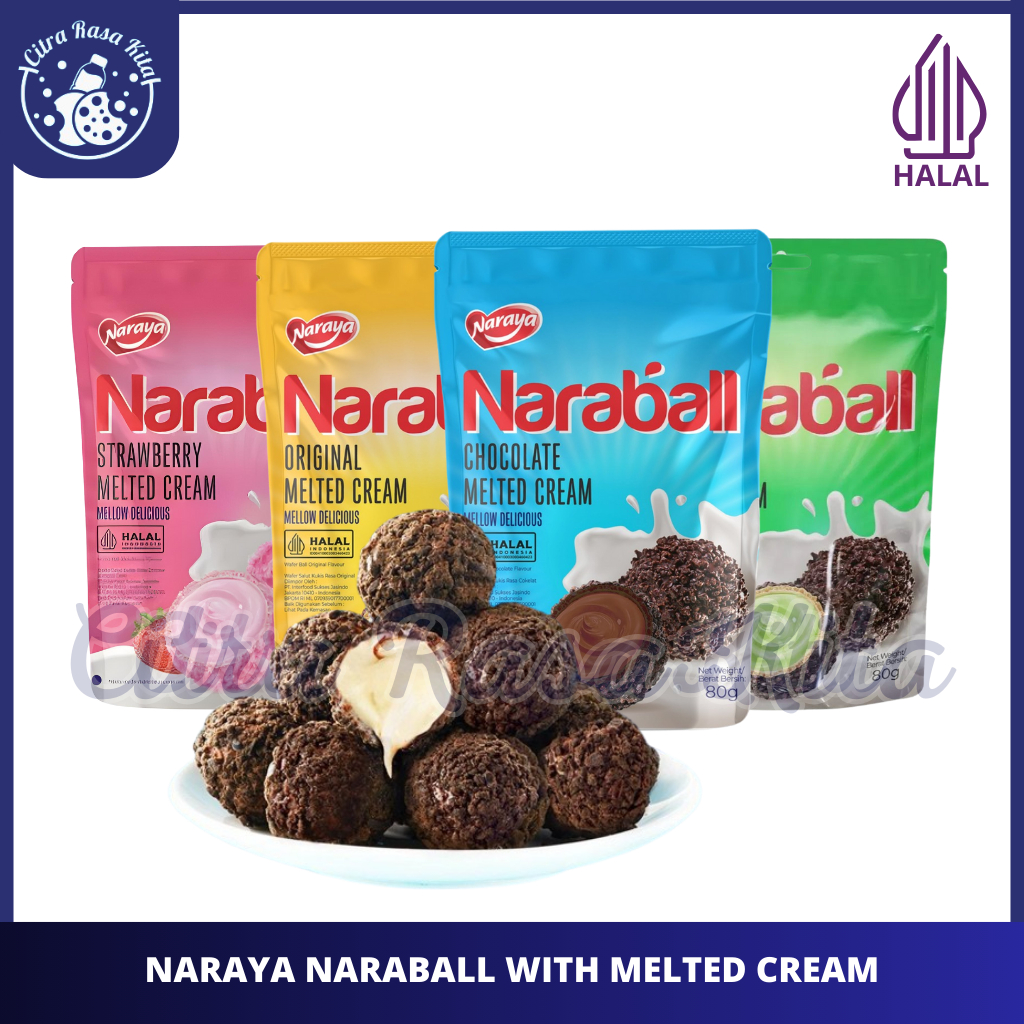 Jual Halal Naraya Naraball Wafer Melted Cream Rasa Original, Chocolate ...