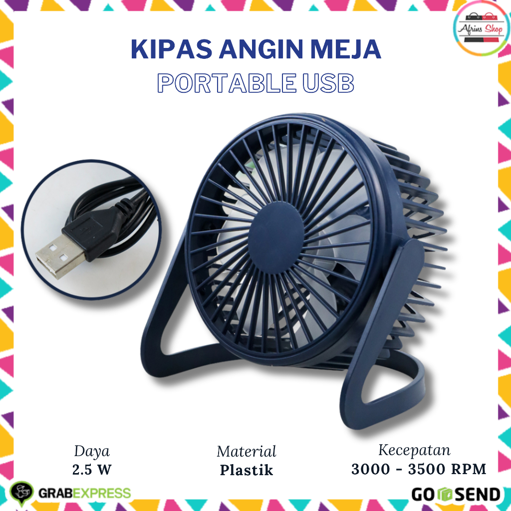 Jual Kipas Angin Mini Portable TABLE FAN USB 2.5 W | Shopee Indonesia