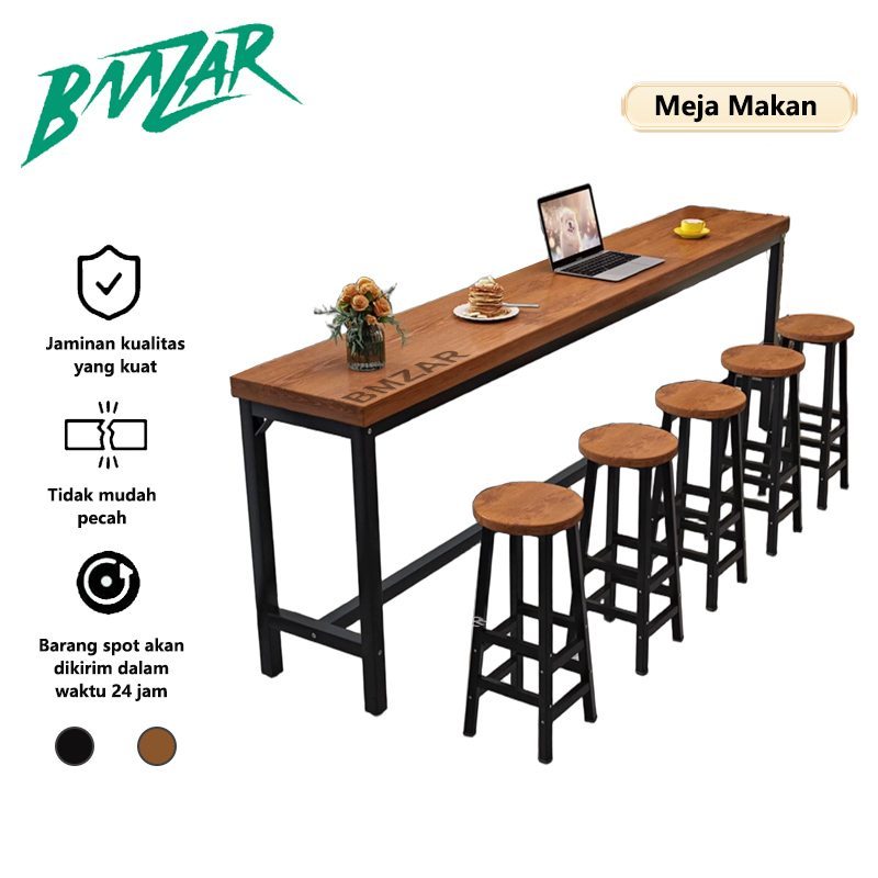 Jual BMZAR Meja Bar Set 4 Kursi Meja Makan Minimalis Meja Bar Panjang ...