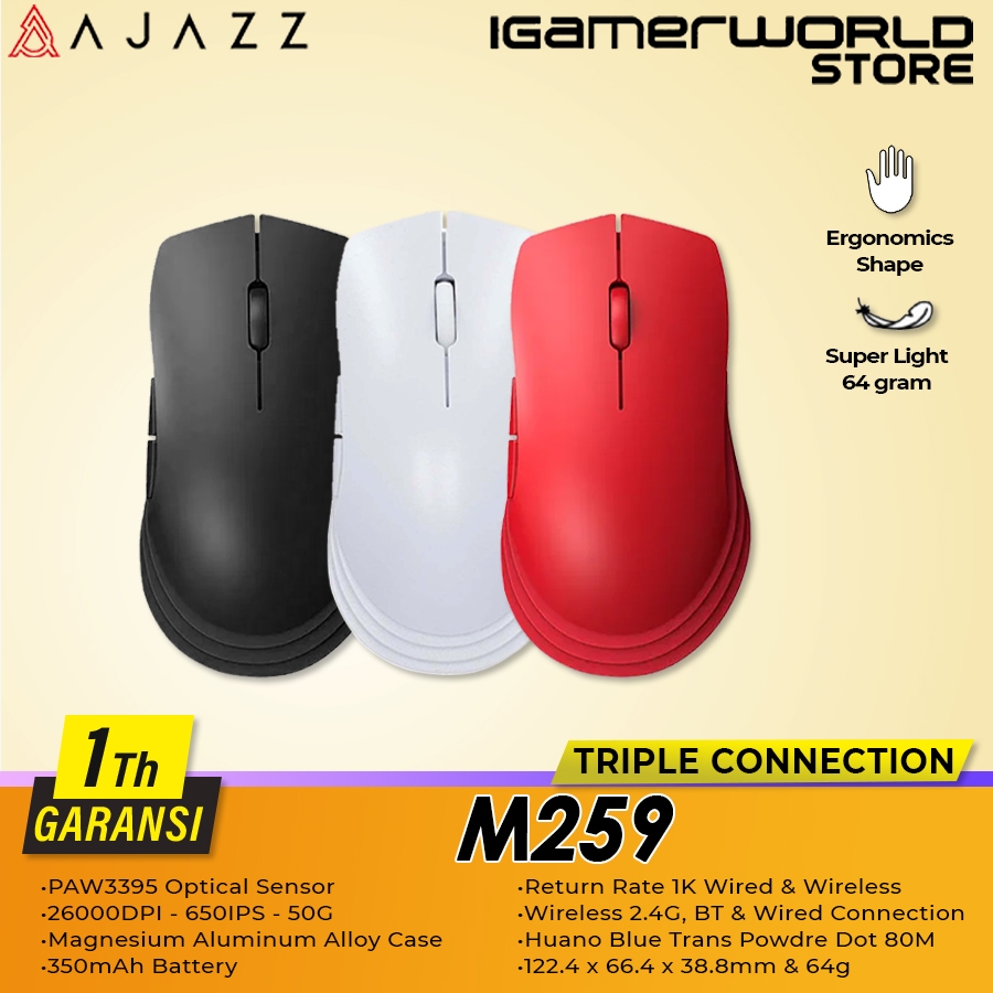 Jual Ajazz M259 Magnesium Alloy Wireless Triple Connection Gaming Mouse ...