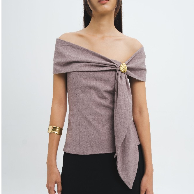 Jual Nine Studio - Arthe Top in Taupe (LAST RESTOCK) | Shopee Indonesia