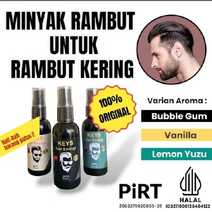 Jual Minyak Rambut Pria Spray Keys Hair Energy 50ml Wangi Sepanjang ...