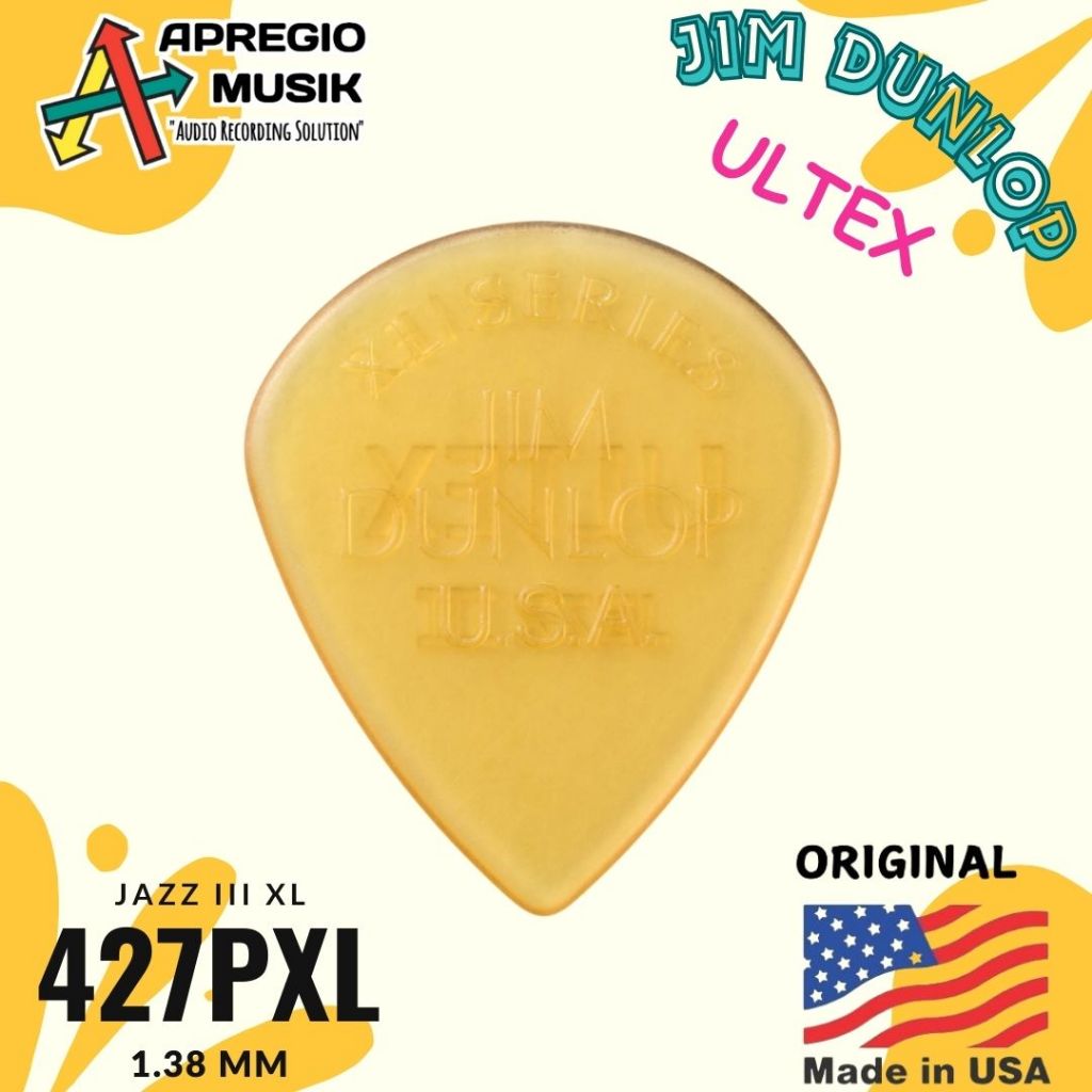 Jual Pick Gitar Jim Dunlop Ultex Jazz III XL 1.38 mm 427PXL 472 series ...