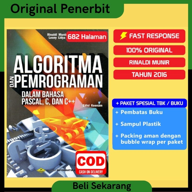 Jual BUKU ALGORITMA DAN PEMROGRAMAN RINALDI MUNIR DALAM BAHASA PASCAL ...