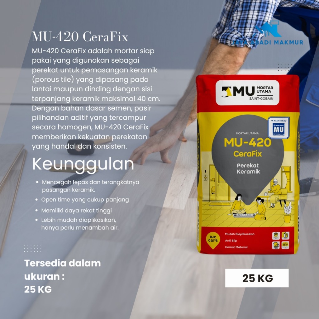 Jual Mortar Utama MU 420 CeraFix Perekat Keramik 25 kg | Shopee Indonesia