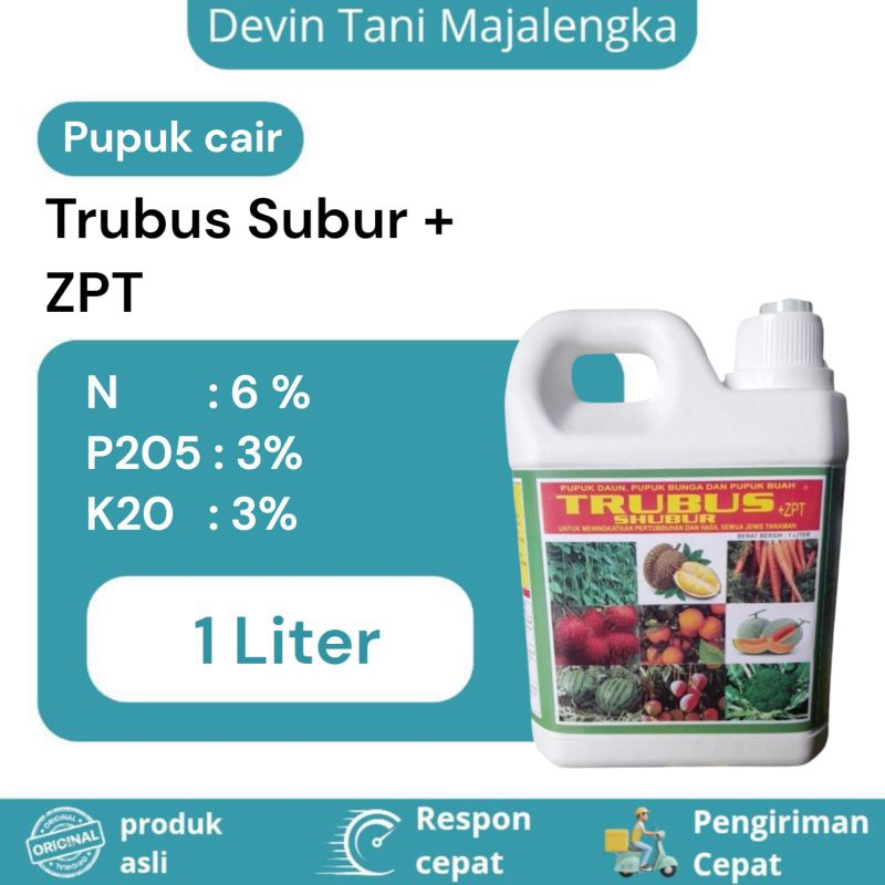 Jual Pupuk Cair Trubus Subur + ZPT Kemasan 1 Liter | Shopee Indonesia
