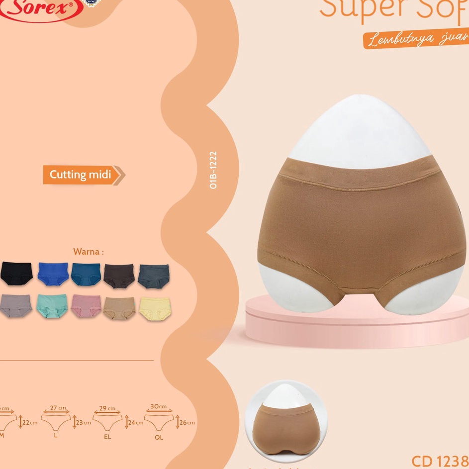 Jual Trend 6 PCS Setengah Lusin CD Sorex 1238 MIDI Basic Celana Dalam Wanita Super Soft | Shopee ...