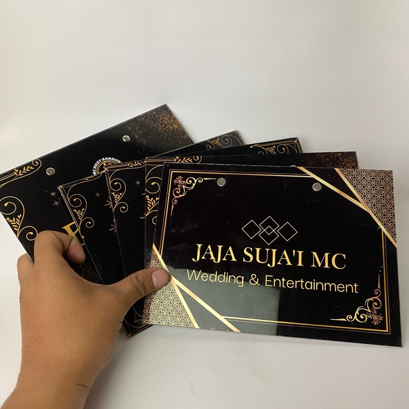 Jual Cue card MC akrilik premium bisa custom papan dada mc | Shopee ...