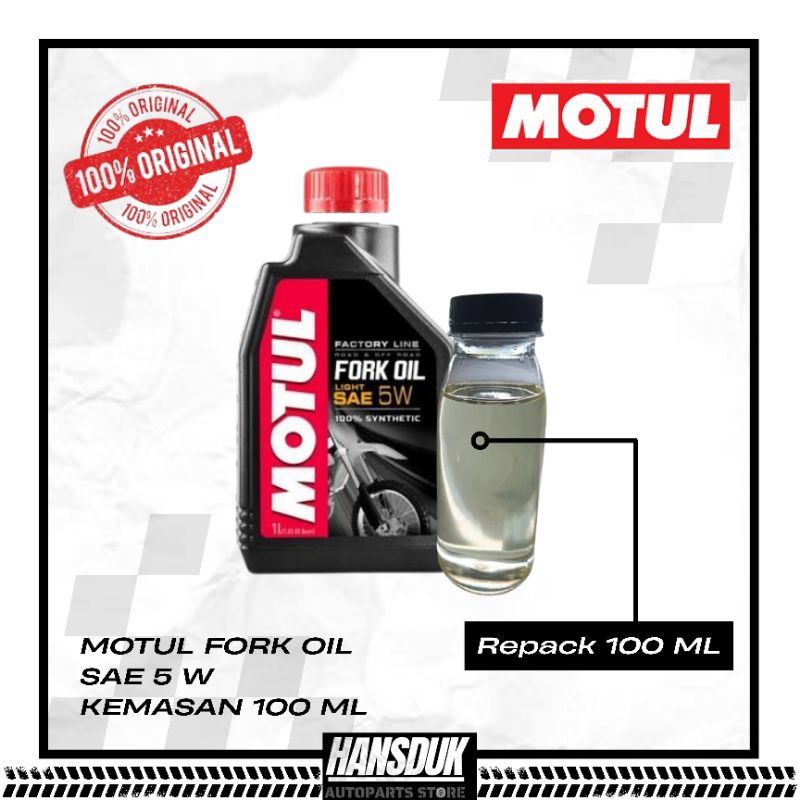 Jual OLI SHOCKBREAKER MOTUL 5W || Motul Fork Oil SAE 5W (Repack 100ml) | Shopee Indonesia