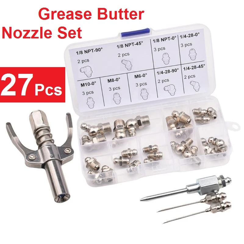 Jual Alat Aplikasi Minyak Gemuk Grease Gun 27pcs Dengan Handle Ganda ...