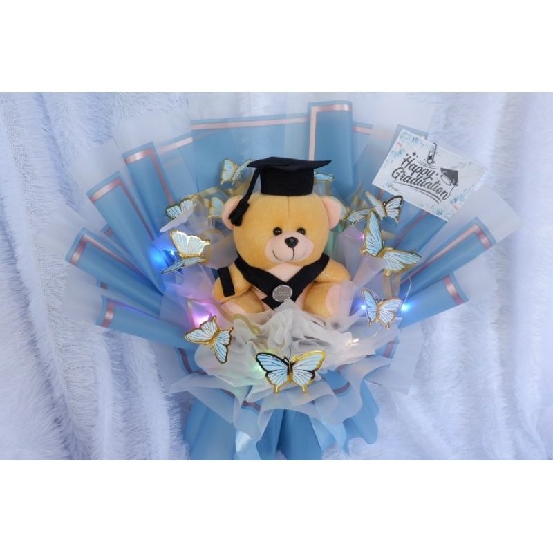 Jual Buket Wisuda Boneka Kupu-kupu led / kado wisuda unik | Shopee ...