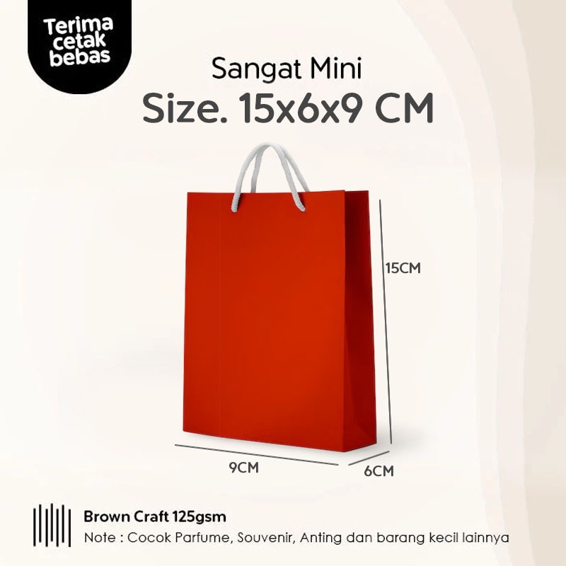 Jual PROMO (MERAH) Paper Bag Kado Mini Merah 15x6x9 CM / Paperbag Kecil ...
