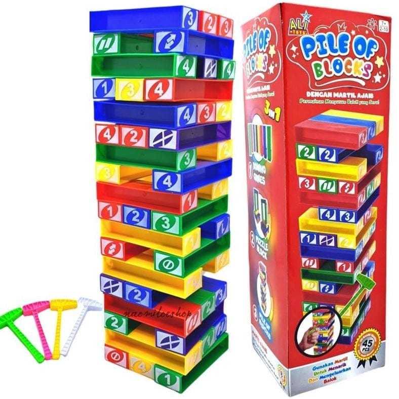 Jual PROMO TERBARU MAINAN ANAK DEWASA STACO UNO Pile of Blocks ...