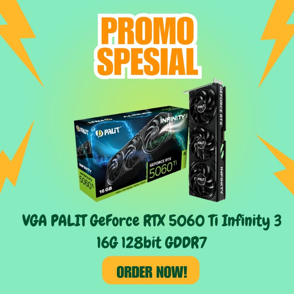 Jual VGA PALIT VGA PALIT GeForce RTX 5060 Ti Infinity 3 16G 128bit GDDR7 | Shopee Indonesia