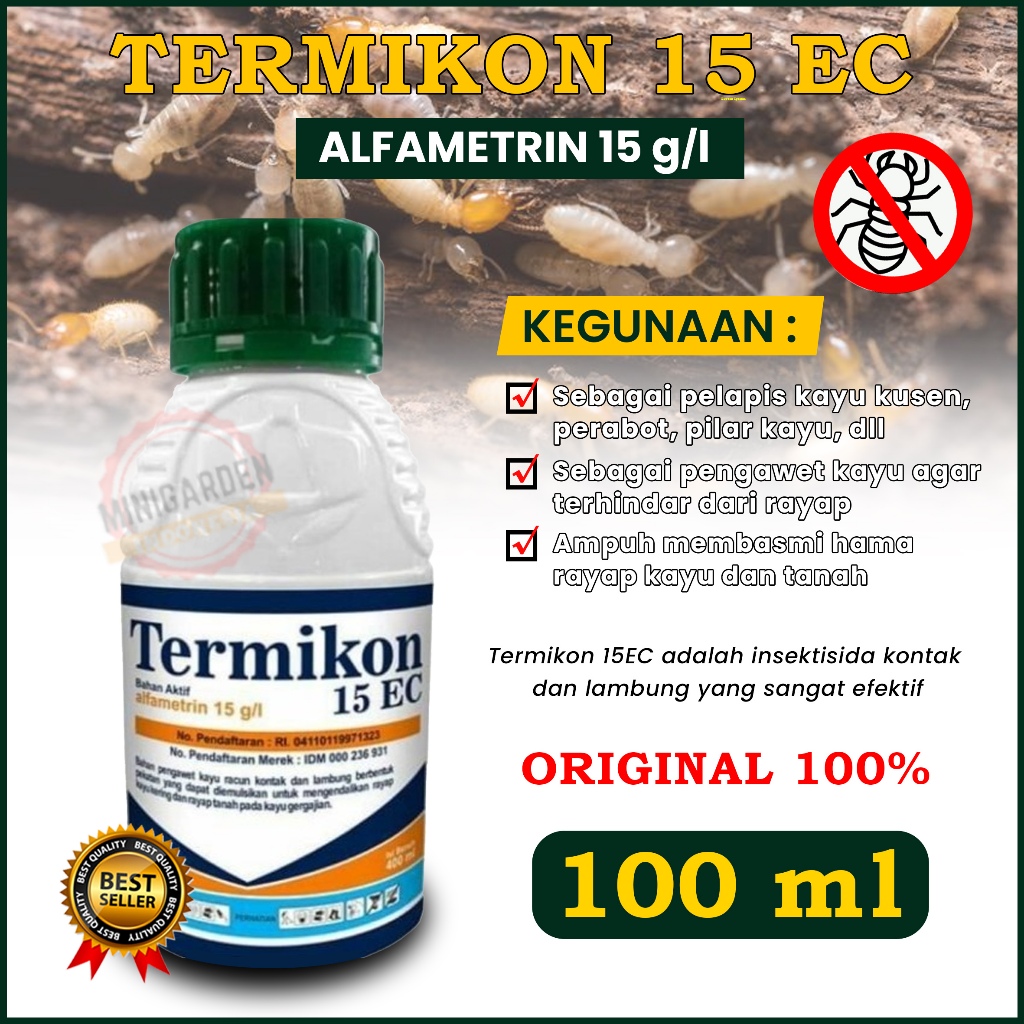 Jual TERMIKON 15EC 100ML insektisida obat pembasmi rayap kayu rayap tanah | Shopee Indonesia