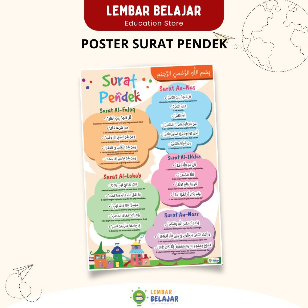 Jual LEMBAR BELAJAR Poster Edukasi Surat Surat Pendek Al Quran Belajar ...