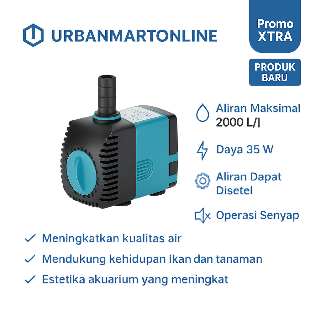 Jual Pompa Sirkulasi Akuarium Ultra-Senyap EB-303 10W, Pompa Air Submersible untuk Air Mancur ...