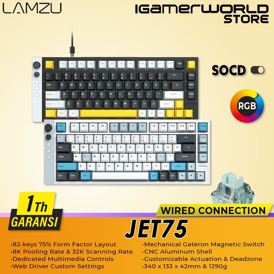 Jual Lamzu JET75 / JET 75 Rapid Trigger 75% Magnetic Hall Effect 8K CNC Mechanical Gaming ...