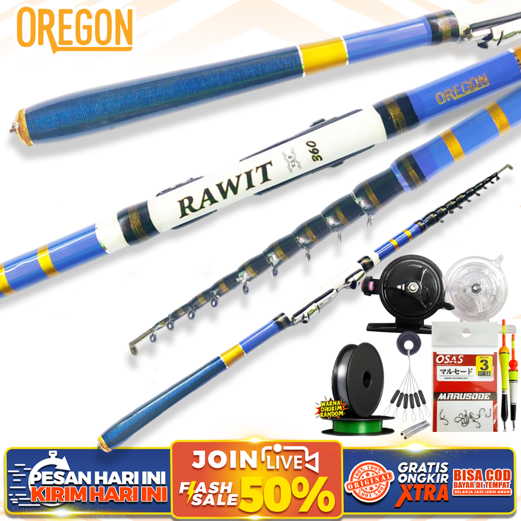 Jual Set Lengkap Joran Tegek Oregon Rawit Kolong bahan carbon | Shopee ...