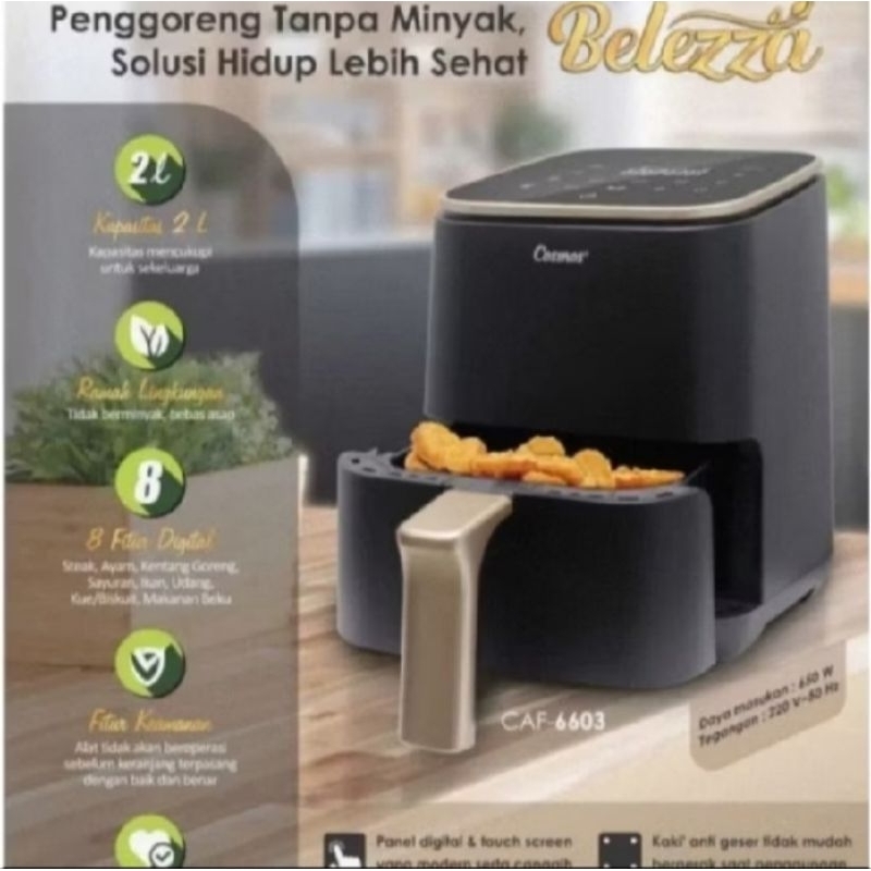 Jual Cosmos Digital Air Fryer 2 Liter CAF 6603 Fitur Digital 8 In 1 CAF ...