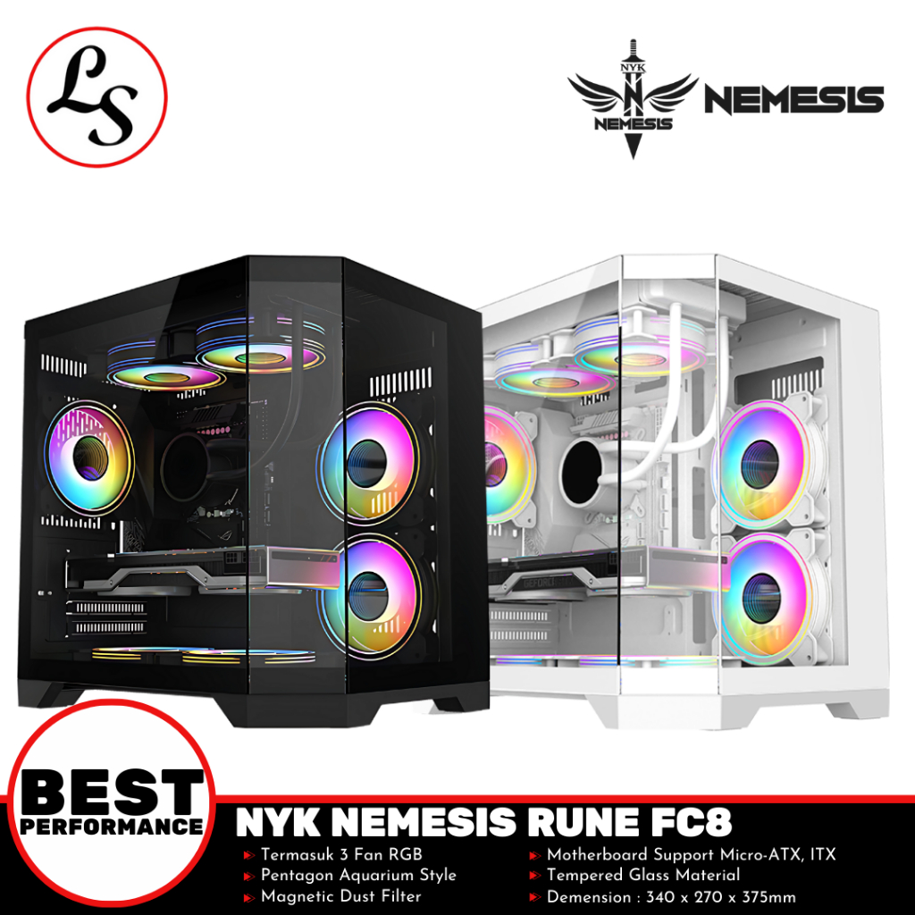 Jual NYK NEMESIS CASING Rune FC8 Bonus 3 Fan RGB | Shopee Indonesia