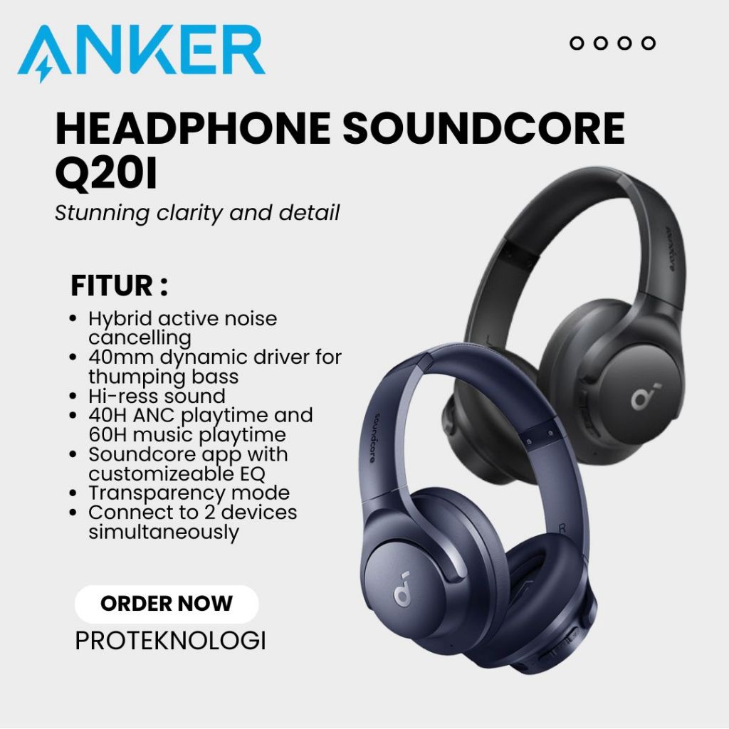 Jual ANKER Q20i Soundcore Wireless Noise Cancelling Headphones ...