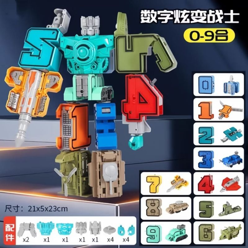 Jual Mainan Anak Robot Transformer Robot Angka Number 10 in 1 Number ...