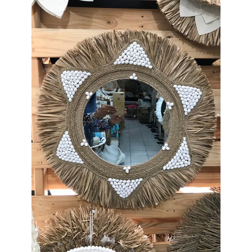 Jual Cermin/Mirror Bulat BOHEMIAN Aesthetic Bali | Shopee Indonesia