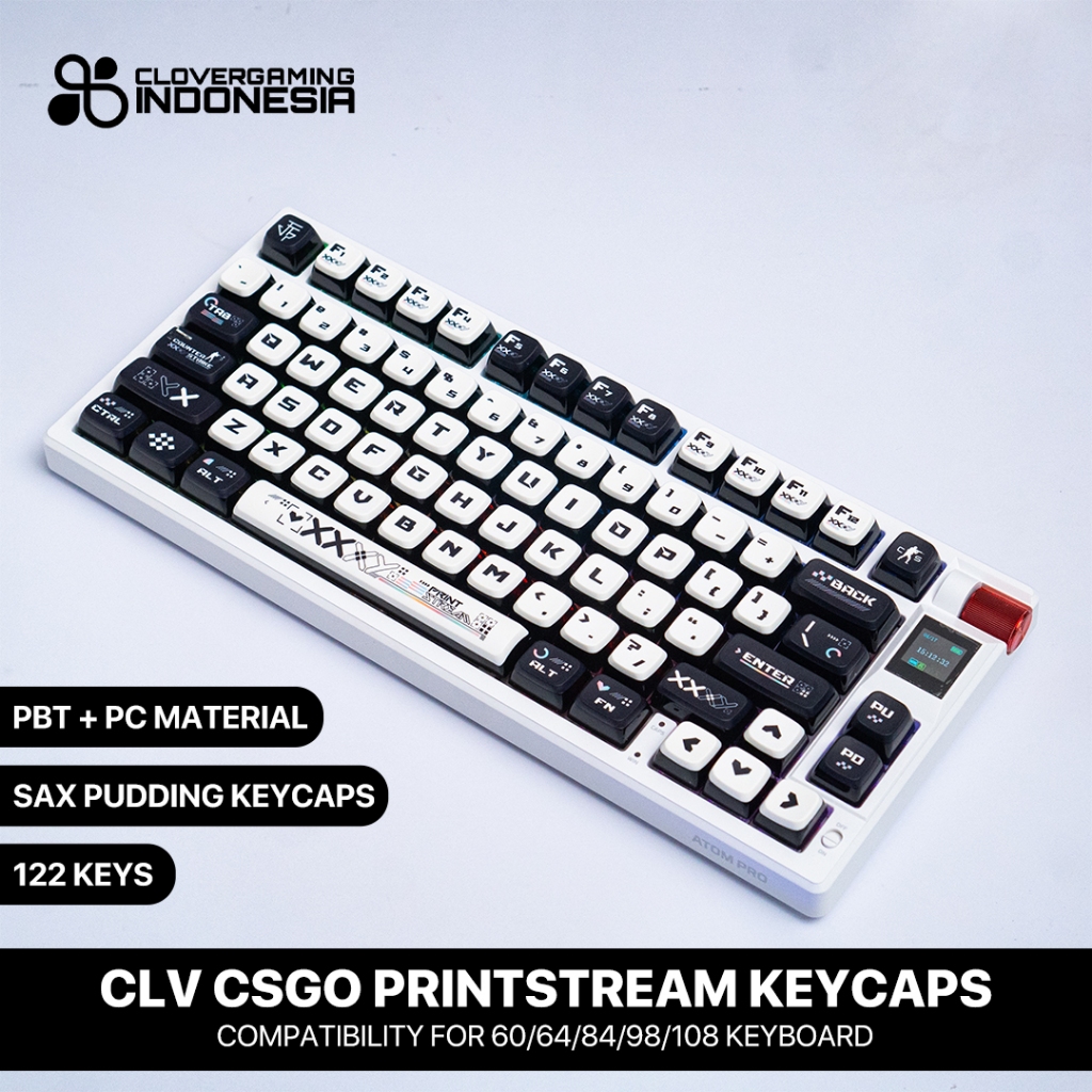 Jual CLV Keycaps CSGO Printstream Boxed Black White Counter Strike CS2 ...