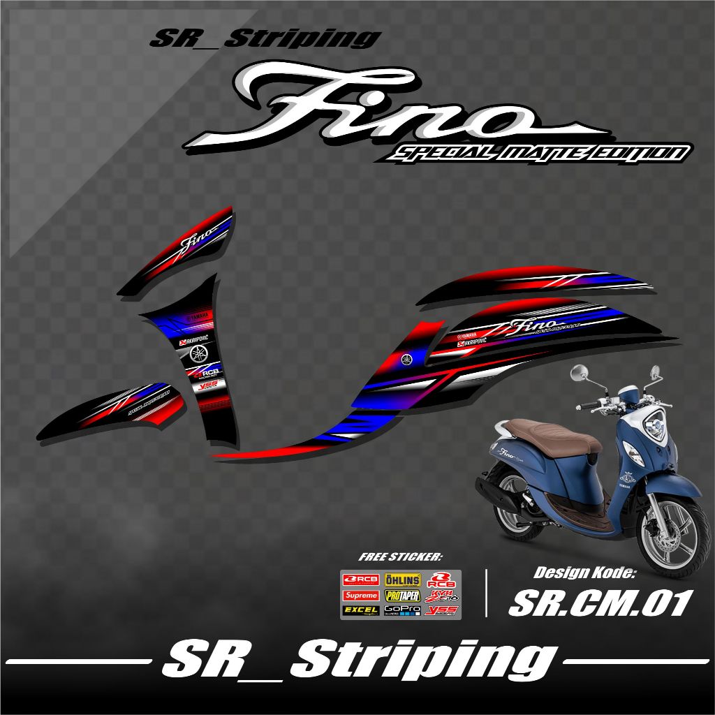 Jual STRIPING STIKER VARIASI YAMAHA FINO 125 / STICKER LIST VARIASI ...