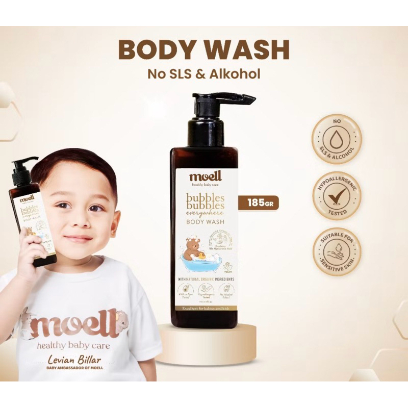 Jual [New] Moell Healthy Baby Care Body Wash 185g | Shopee Indonesia