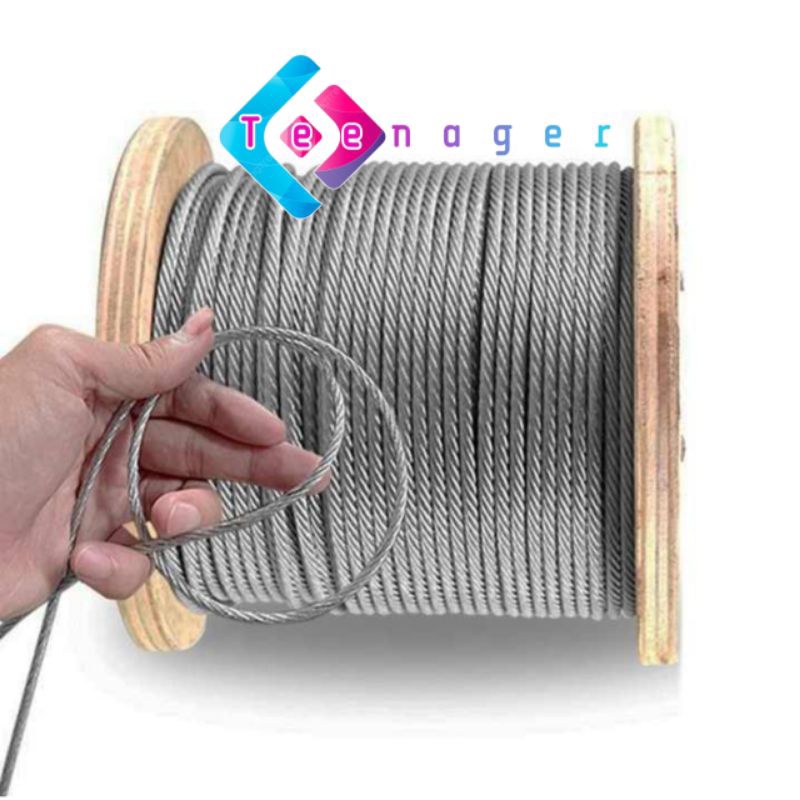 Jual Seling baja galvanis 1.5mm 2mm 3mm 4mm 5mm 6mm 8mm 10mm 12mm Tali kawat sling | Shopee ...