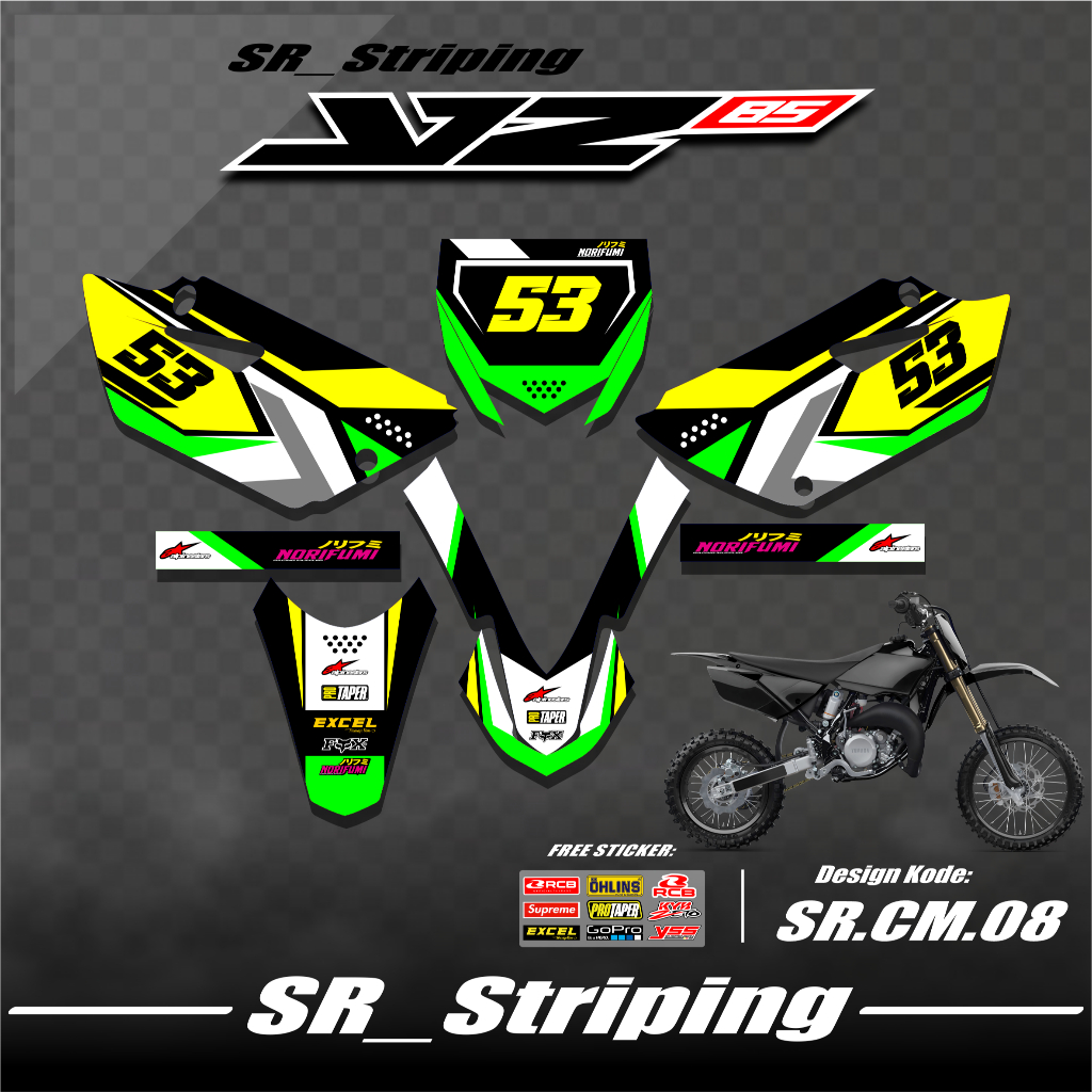 Jual Striping Stiker Decal YZ 85 New / Sticker Variasi Lis Semi Full ...