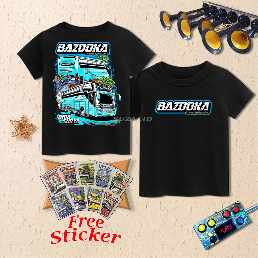 Jual Kaos Bus BAZOOKA Jetbus 5 DEPAN BELAKANG Baju Vektor Bus Mania Anak Laki Laki Bus Telolet 1 ...